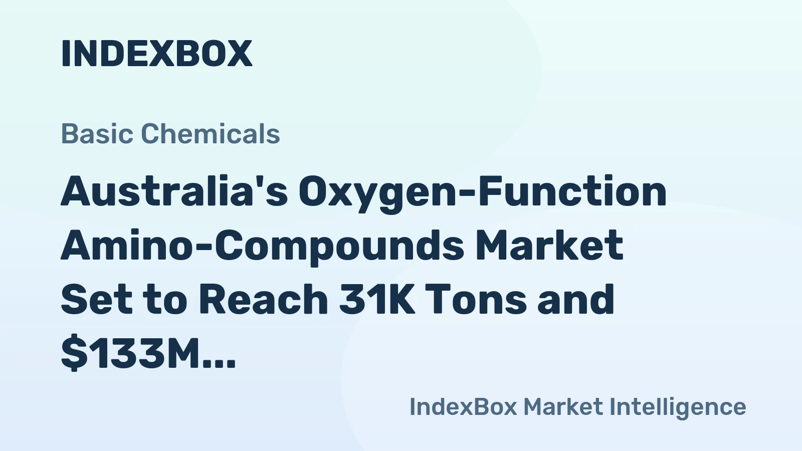 Australia's Oxygen-Function Amino-Compounds Market Set to Reach 31K Tons and $133M by 2035
