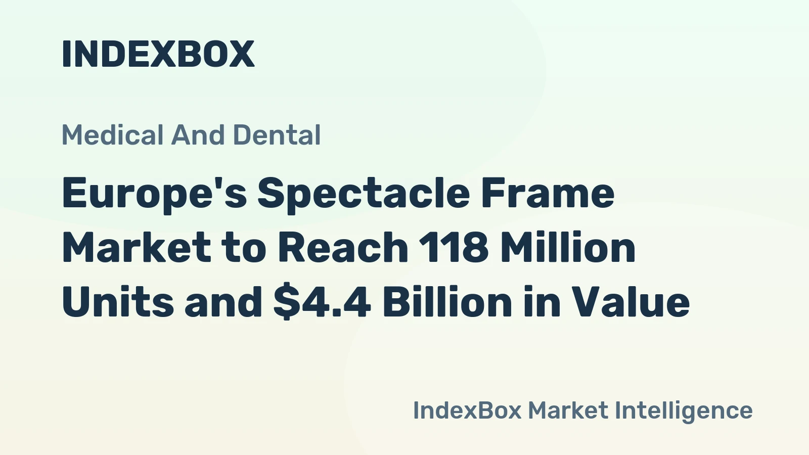Europe's Spectacle Frame Market to Reach 118 Million Units and $4.4 Billion in Value