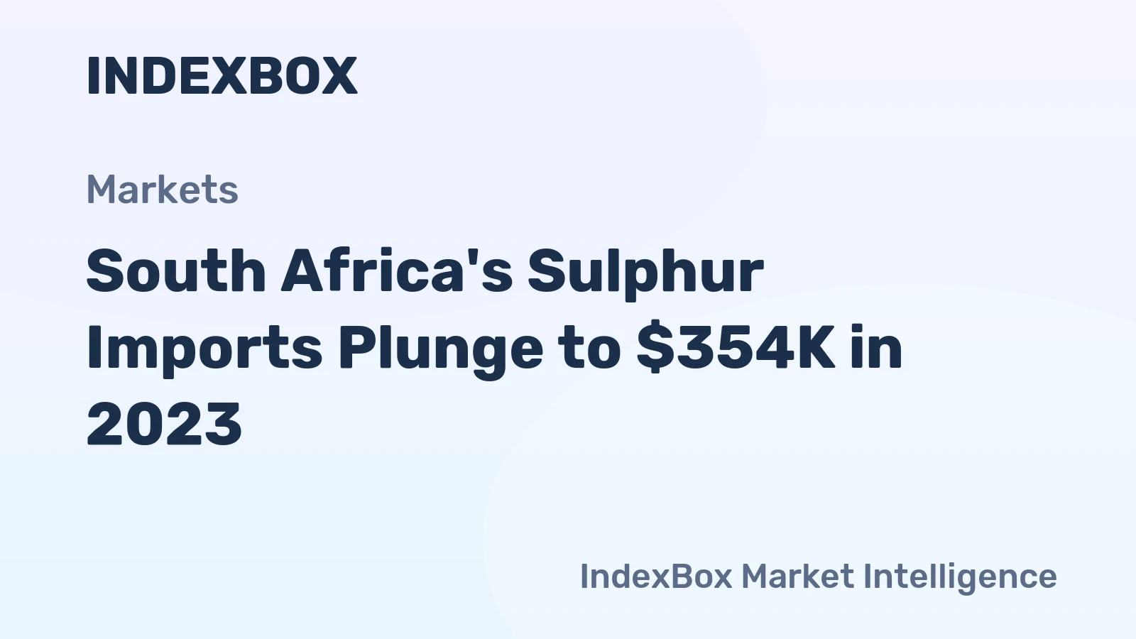 South Africa's Sulphur Imports Plunge to $354K in 2023