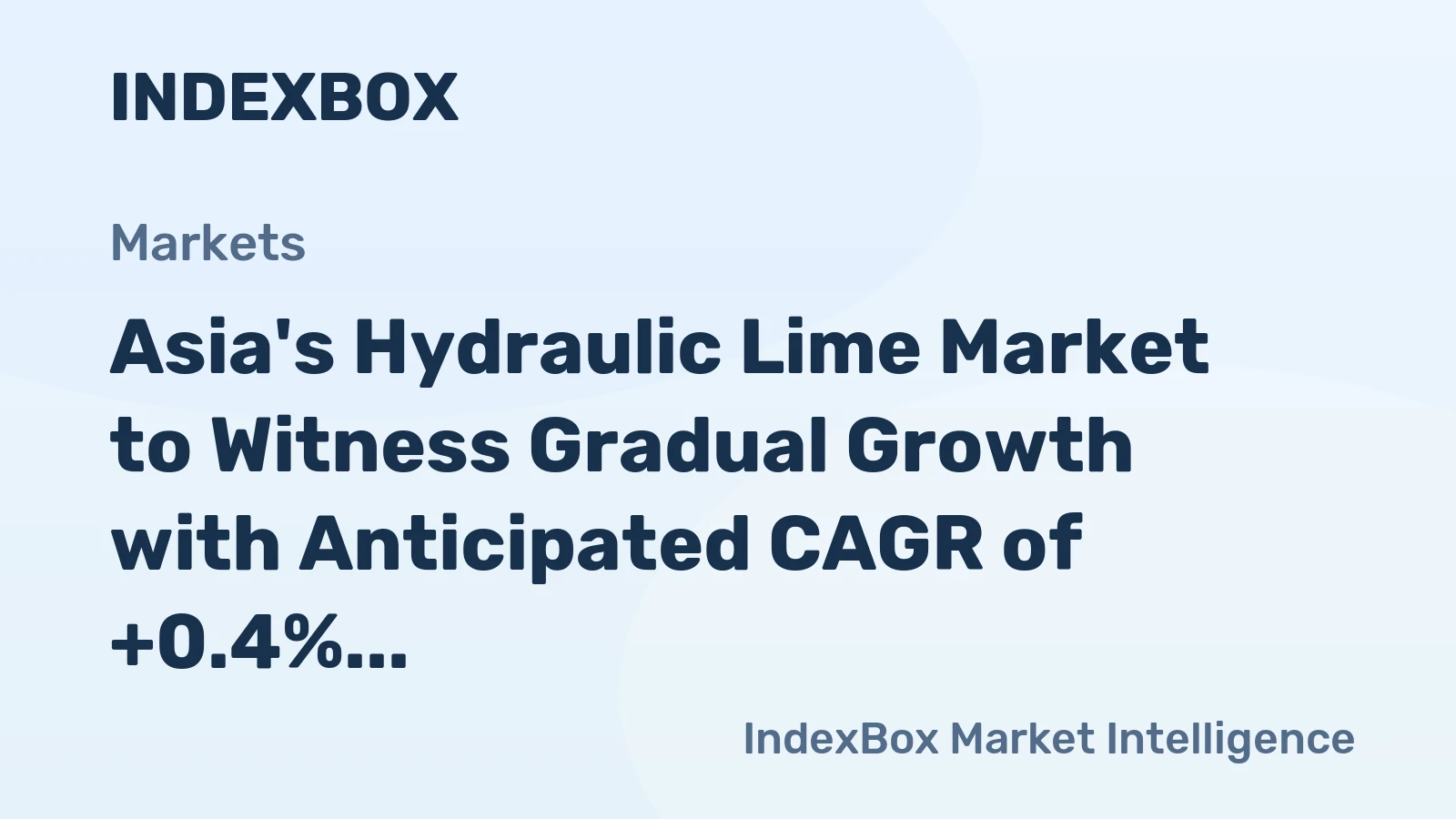 Asia's Hydraulic Lime Market to Witness Gradual Growth with Anticipated CAGR of +0.4% from 2024 to 2035