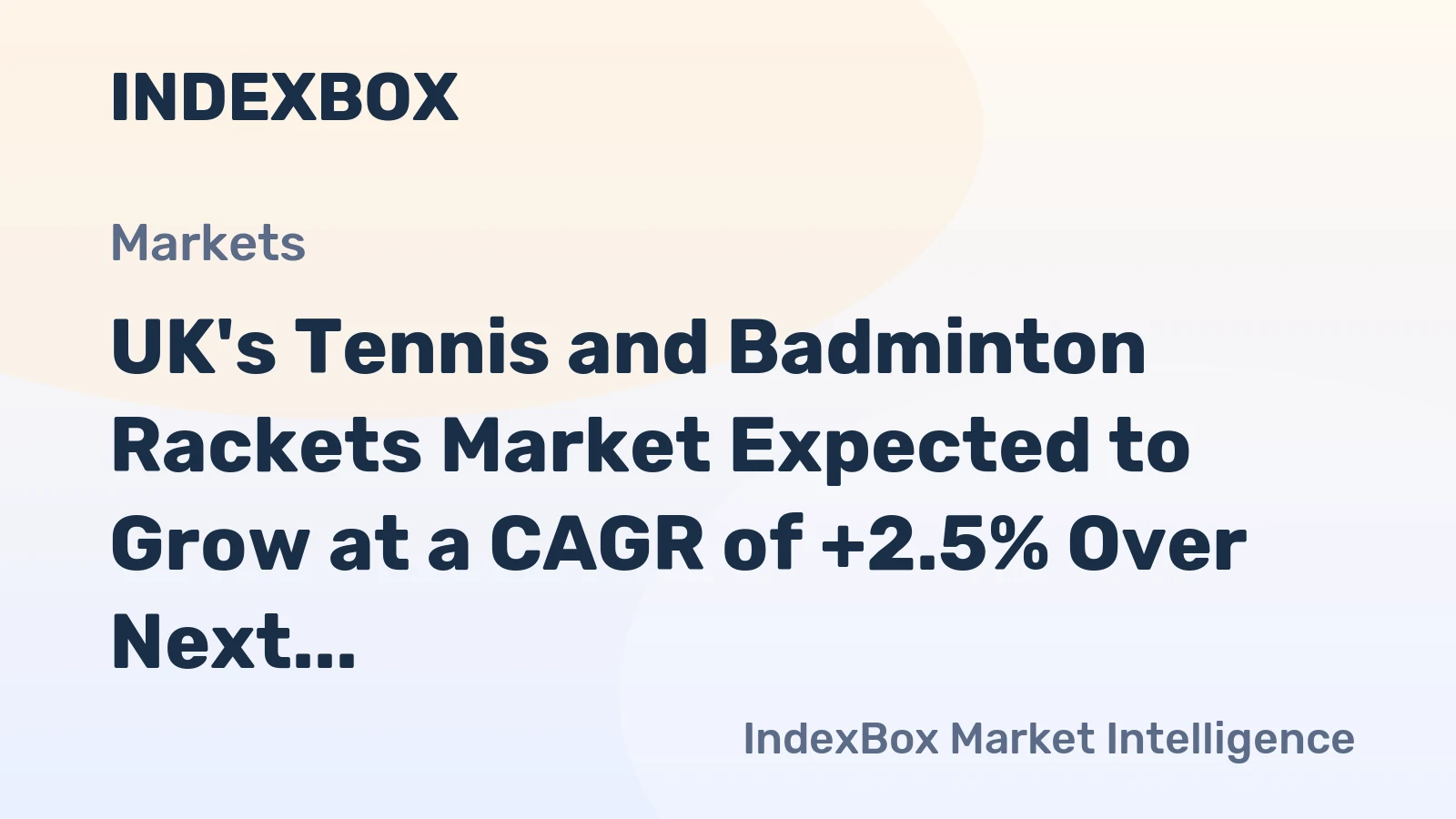 UK's Tennis and Badminton Rackets Market Expected to Grow at a CAGR of +2.5% Over Next Decade