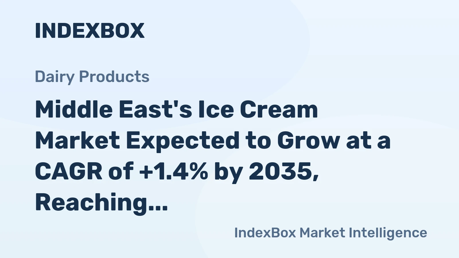 Middle East's Ice Cream Market Expected to Grow at a CAGR of +1.4% by 2035, Reaching $10.8B in Value
