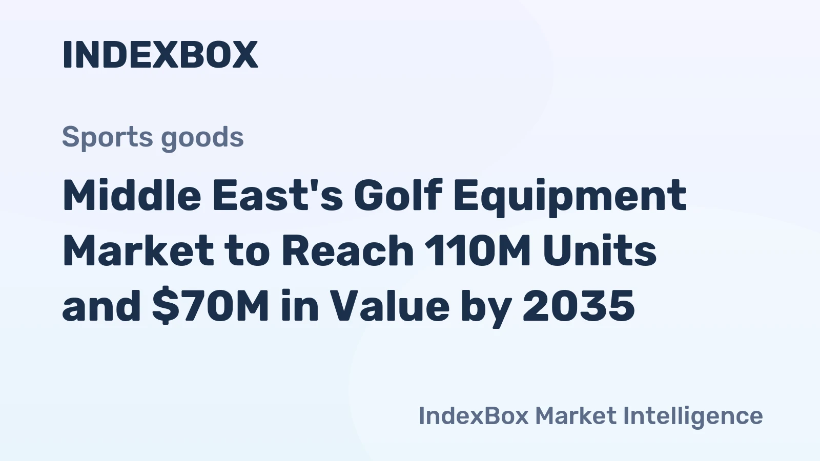 Middle East's Golf Equipment Market to Reach 110M Units and $70M in Value by 2035