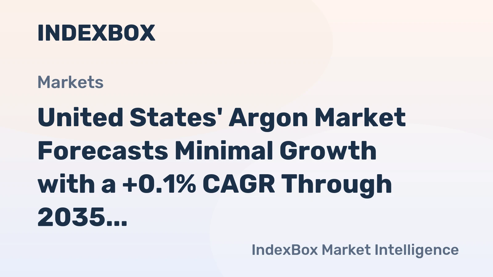 United States' Argon Market Forecasts Minimal Growth with a +0.1% CAGR Through 2035