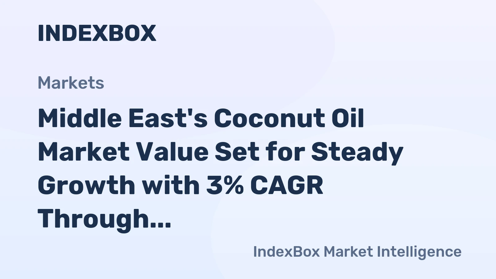 Middle East's Coconut Oil Market Value Set for Steady Growth with 3% CAGR Through 2035