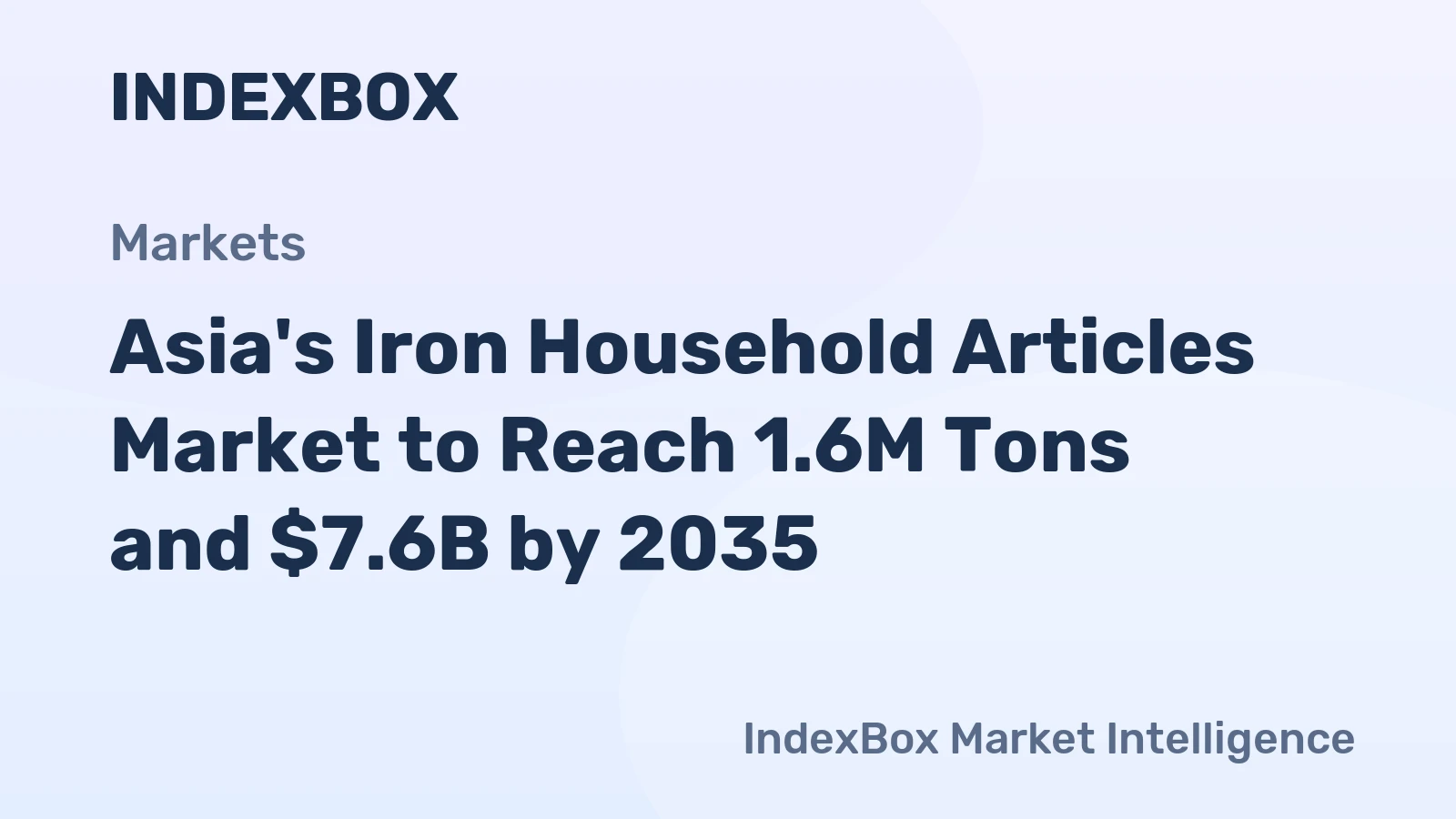 Asia's Iron Household Articles Market to Reach 1.6M Tons and $7.6B by 2035