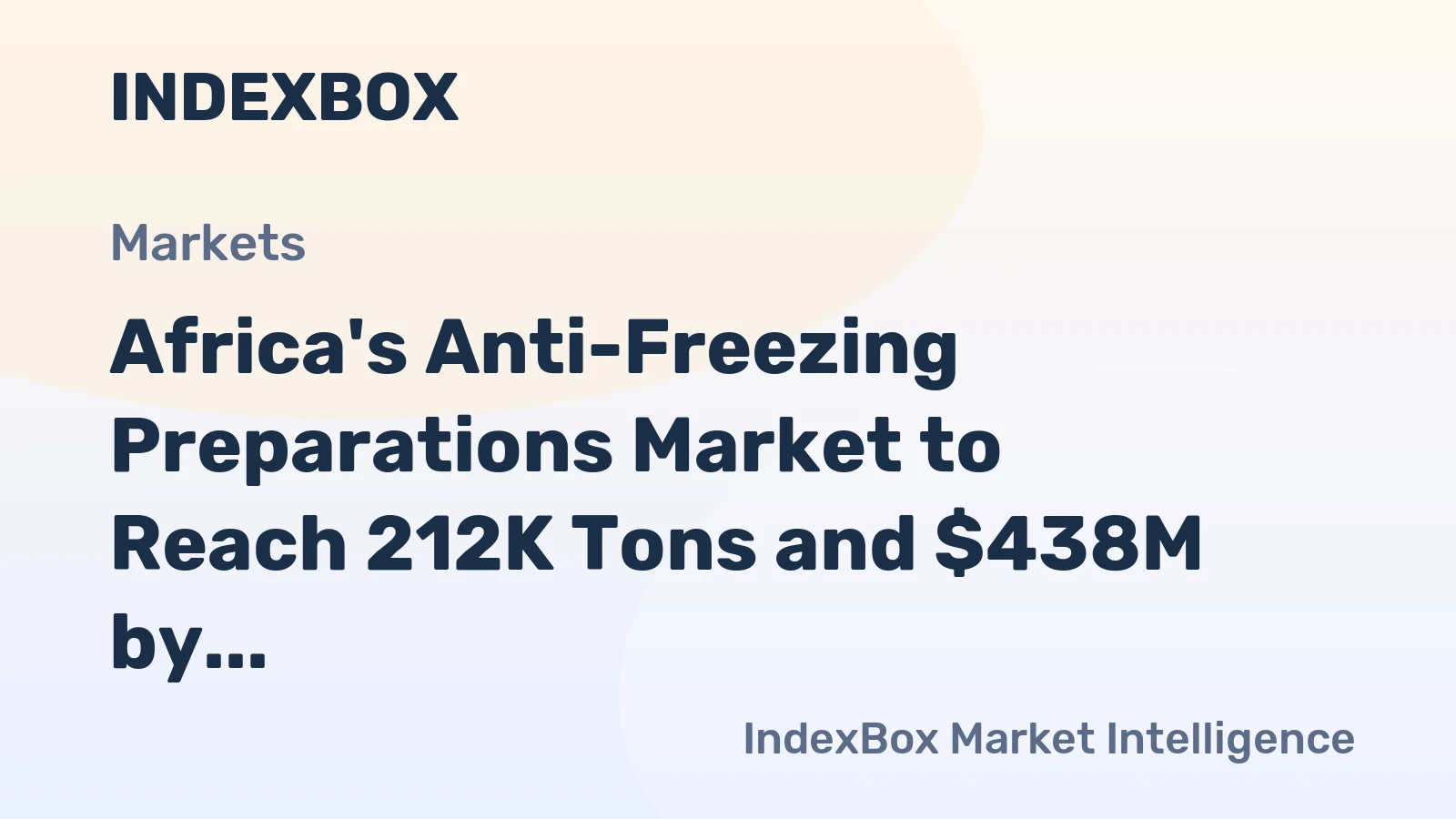 Africa's Anti-Freezing Preparations Market to Reach 212K Tons and $438M by 2035