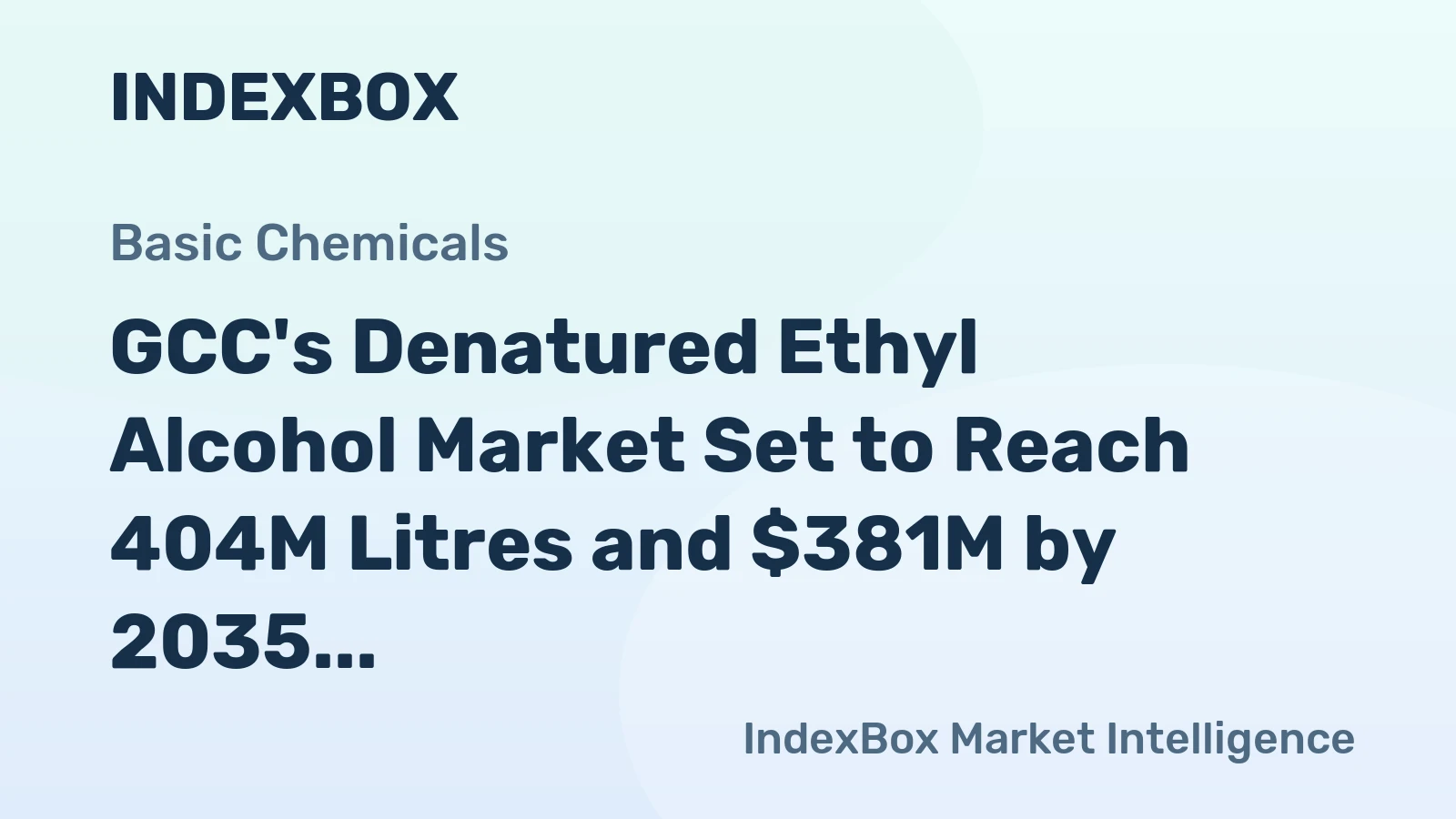 GCC's Denatured Ethyl Alcohol Market Set to Reach 404M Litres and $381M by 2035