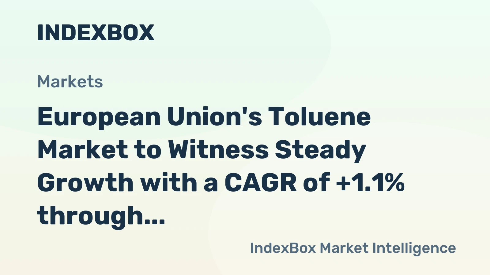 European Union's Toluene Market to Witness Steady Growth with a CAGR of +1.1% through 2035