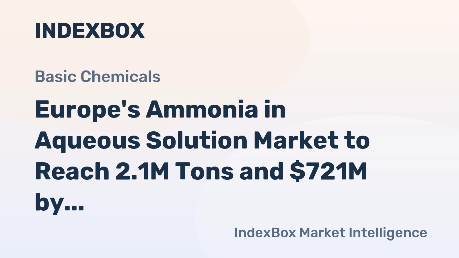Europe's Ammonia in Aqueous Solution Market to Reach 2.1M Tons and $721M by 2035