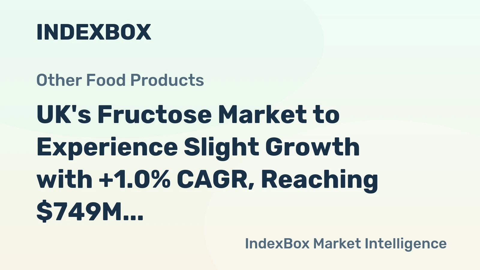 UK's Fructose Market to Experience Slight Growth with +1.0% CAGR, Reaching $749M by 2035