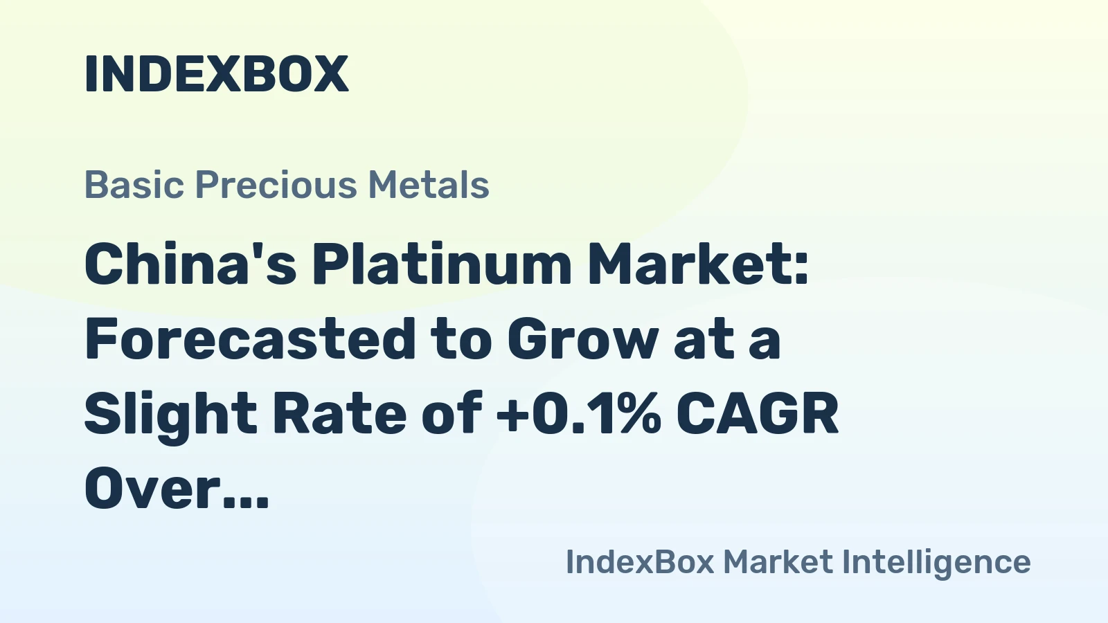 China's Platinum Market: Forecasted to Grow at a Slight Rate of +0.1% CAGR Over the Next Decade