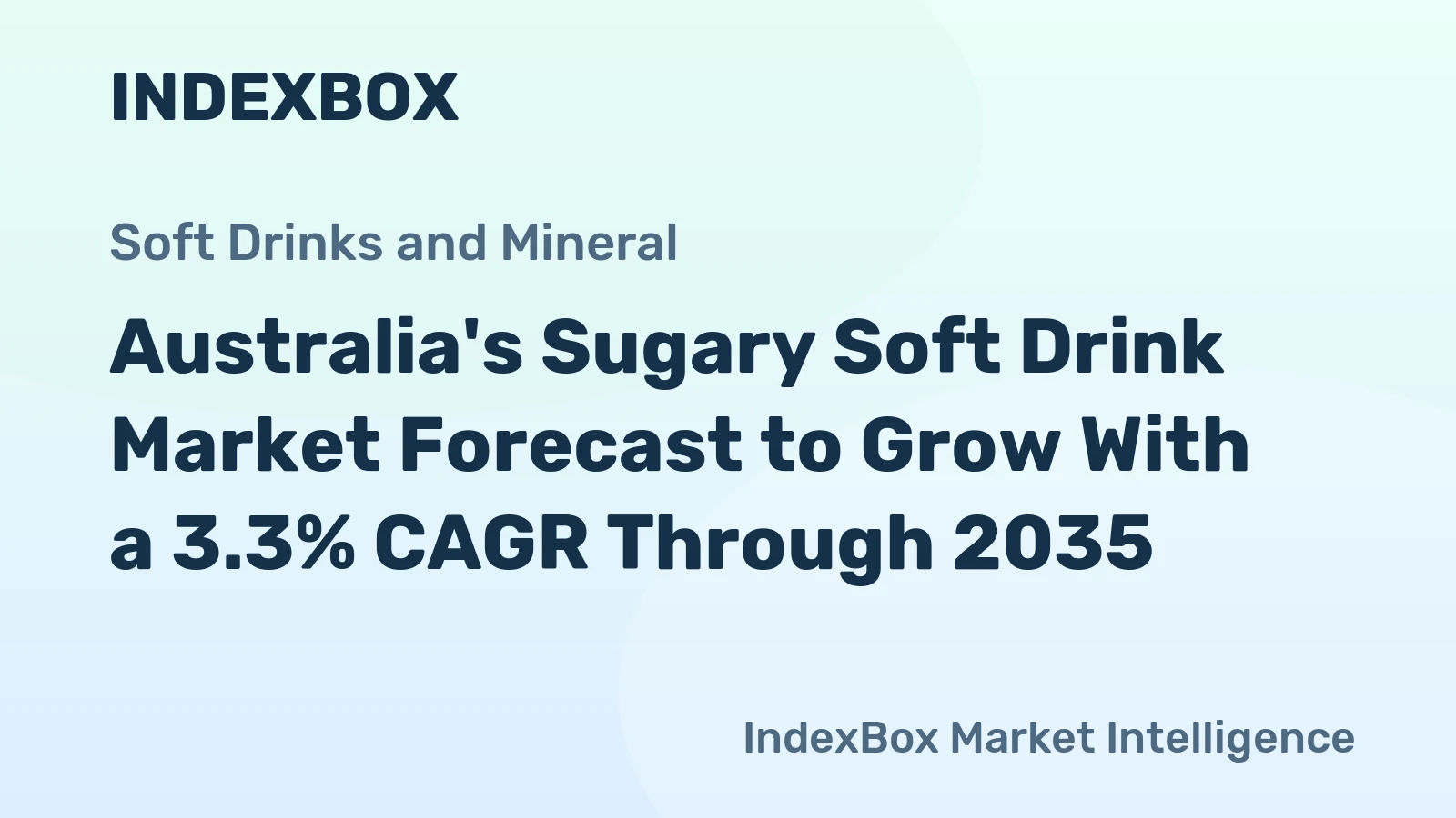 Australia's Sugary Soft Drink Market Forecast to Grow With a 3.3% CAGR Through 2035