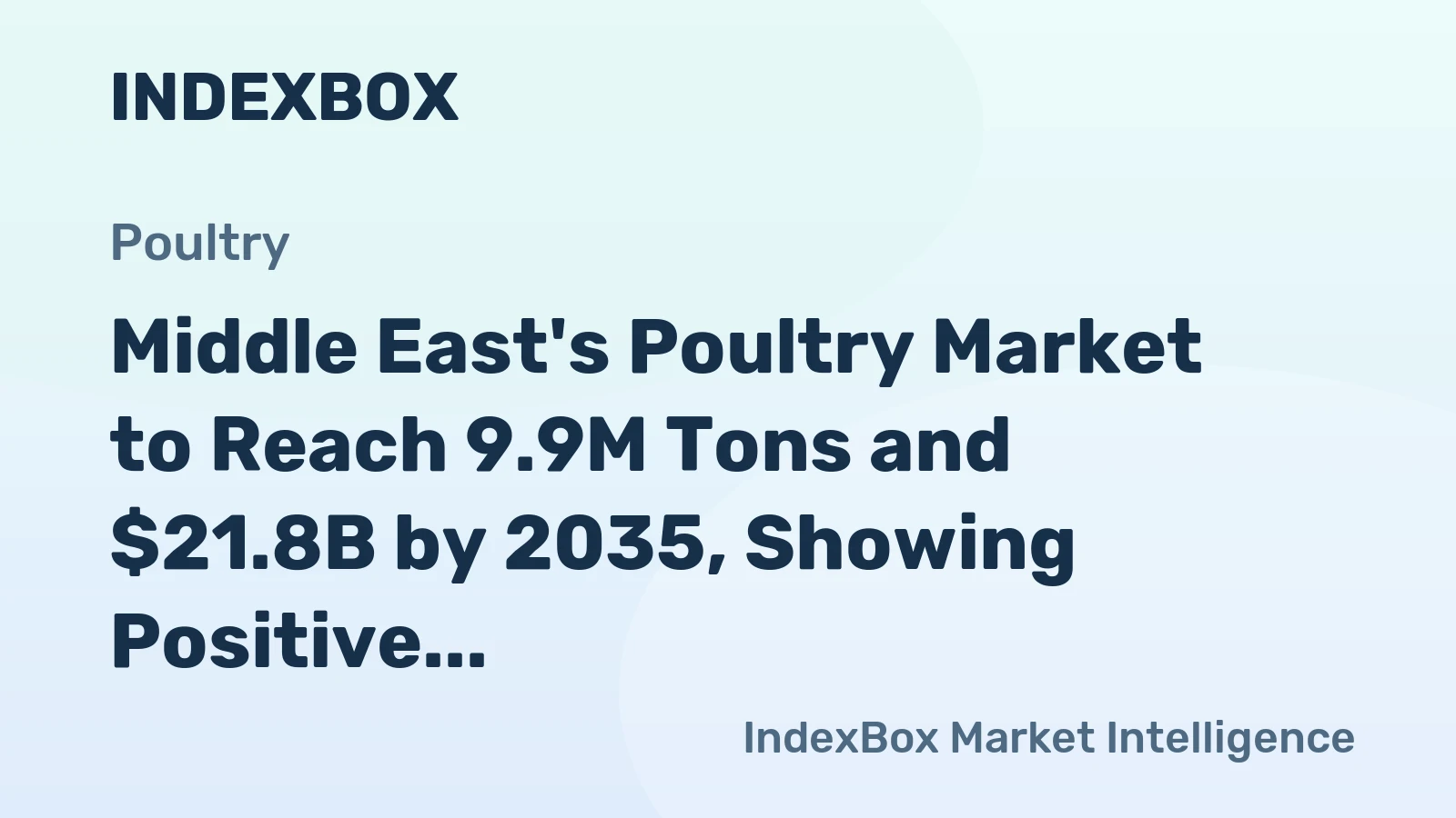 Middle East's Poultry Market to Reach 9.9M Tons and $21.8B by 2035, Showing Positive Growth Trends