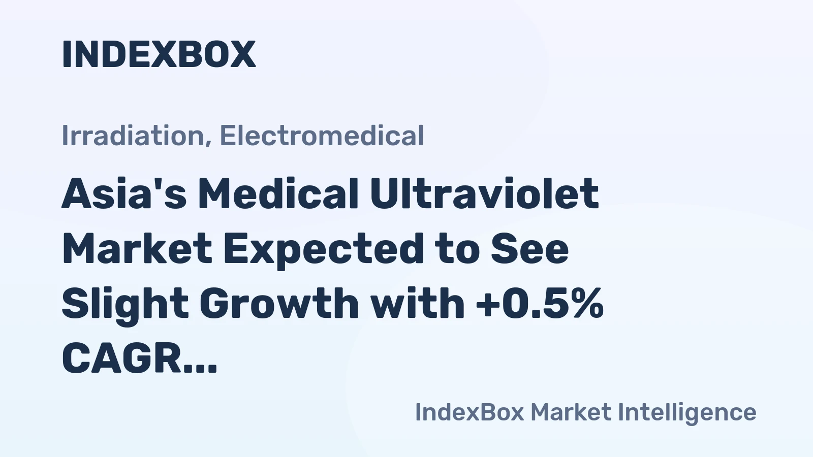 Asia's Medical Ultraviolet Market Expected to See Slight Growth with +0.5% CAGR Over Next Decade