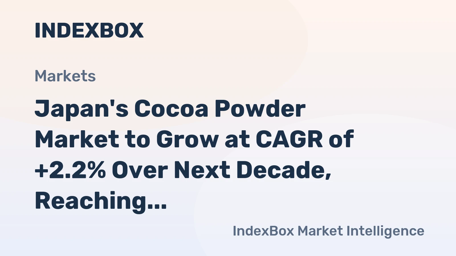 Japan's Cocoa Powder Market to Grow at CAGR of +2.2% Over Next Decade, Reaching $197M by 2035