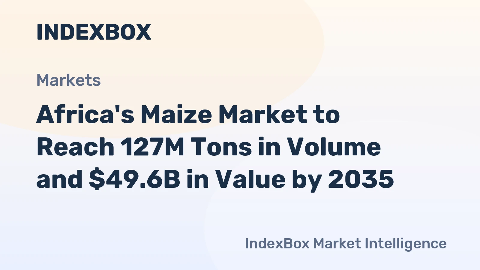 Africa's Maize Market to Reach 127M Tons in Volume and $49.6B in Value by 2035