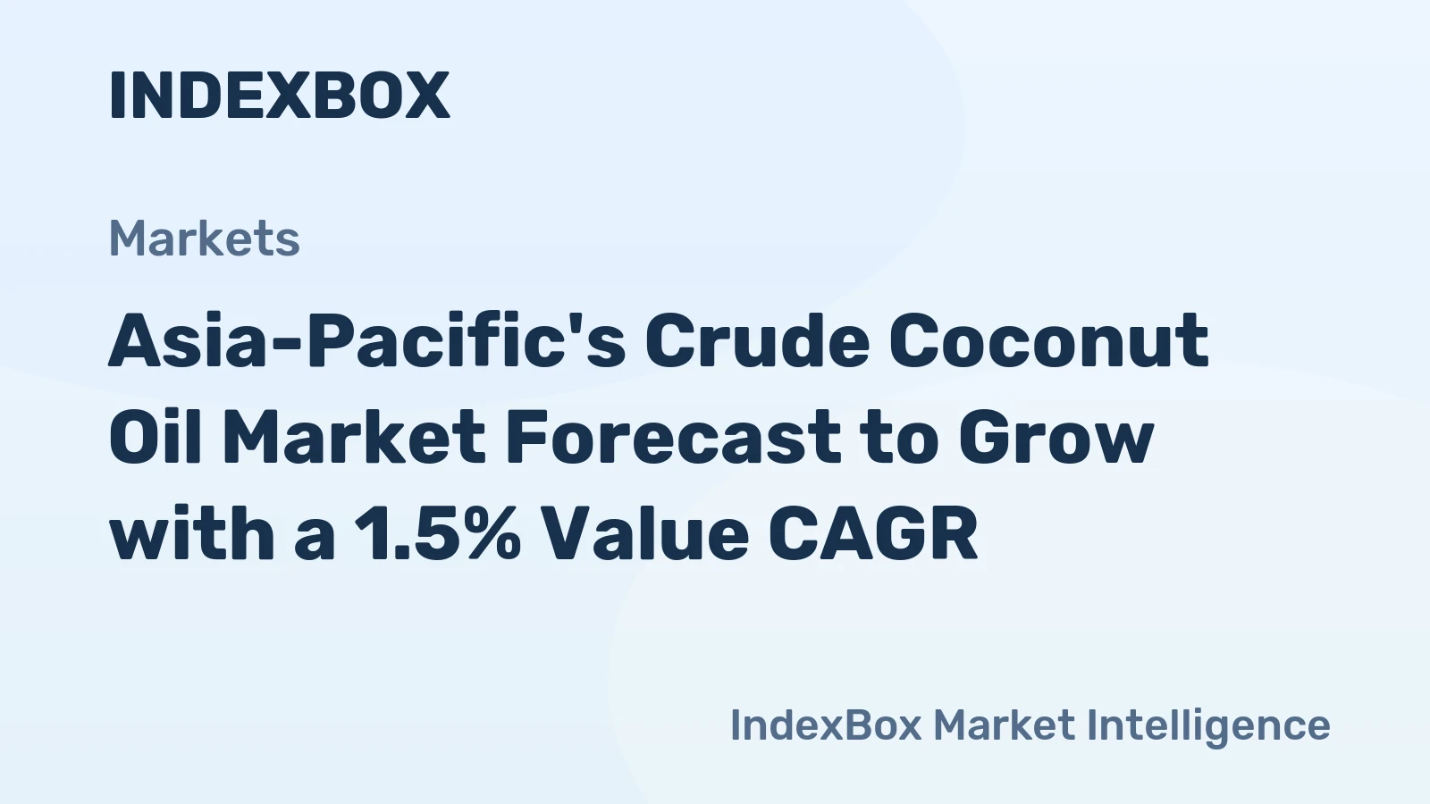 Asia-Pacific's Crude Coconut Oil Market Forecast to Grow with a 1.5% Value CAGR