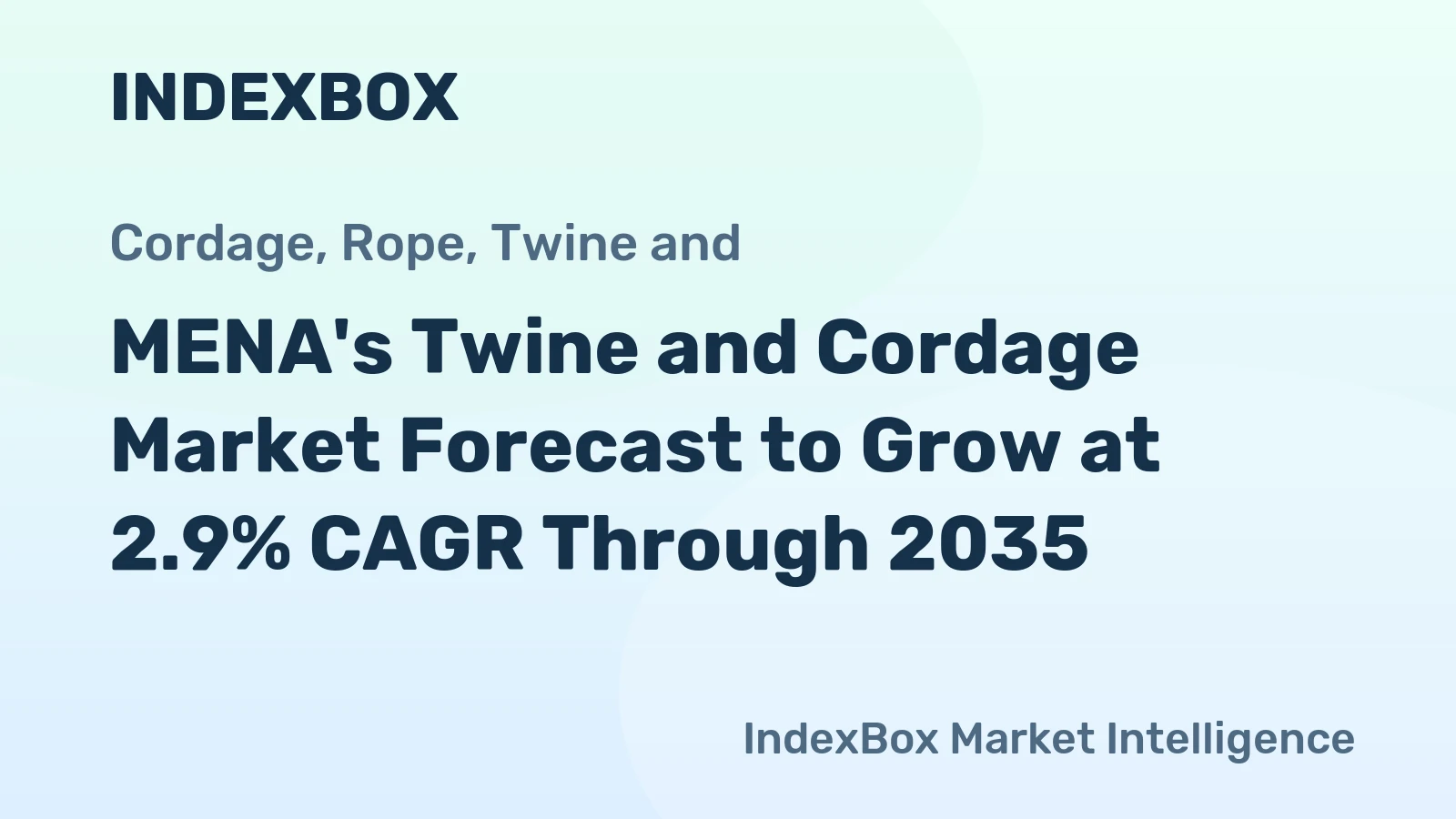 MENA's Twine and Cordage Market Forecast to Grow at 2.9% CAGR Through 2035