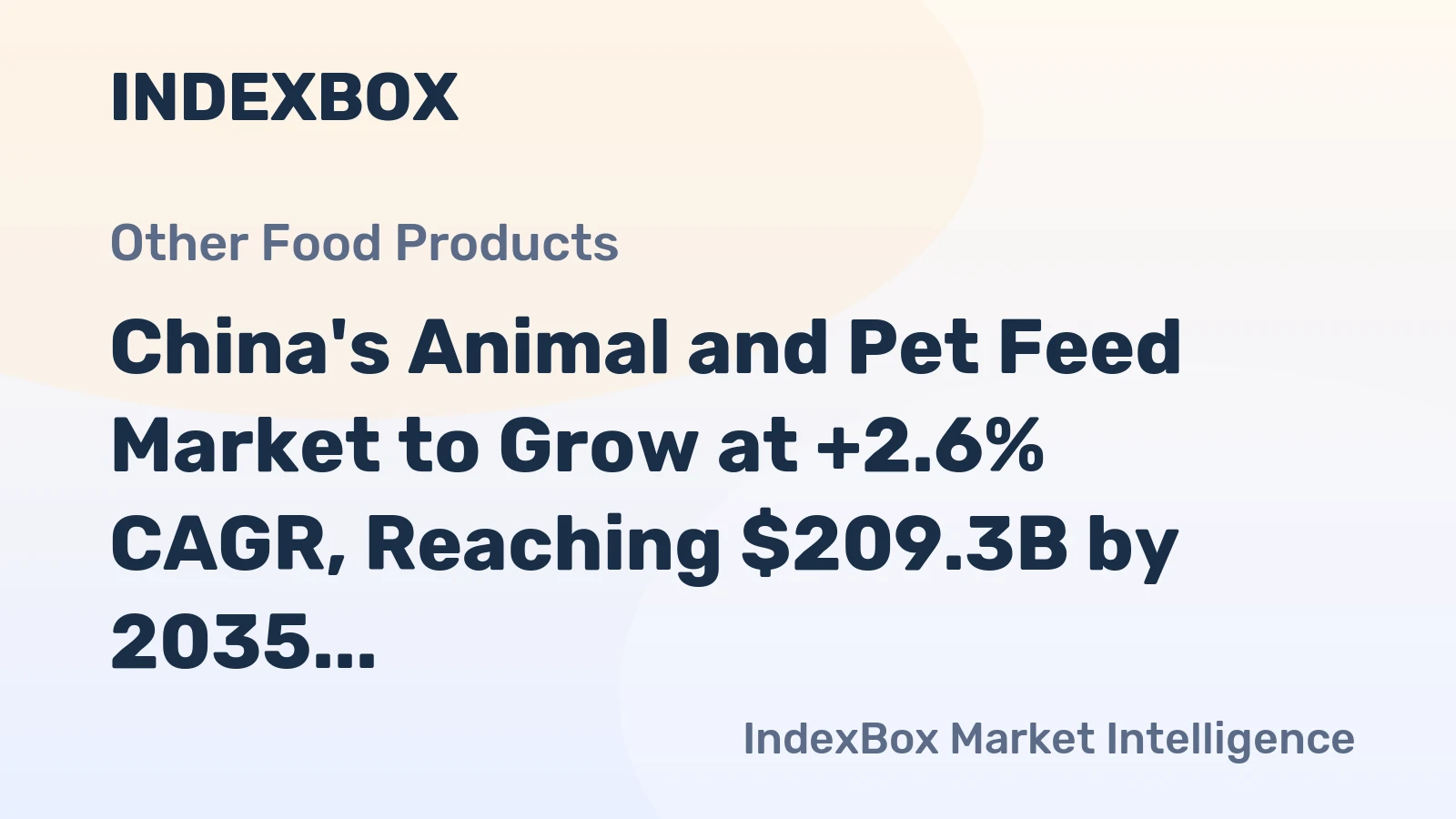 China's Animal and Pet Feed Market to Grow at +2.6% CAGR, Reaching $209.3B by 2035