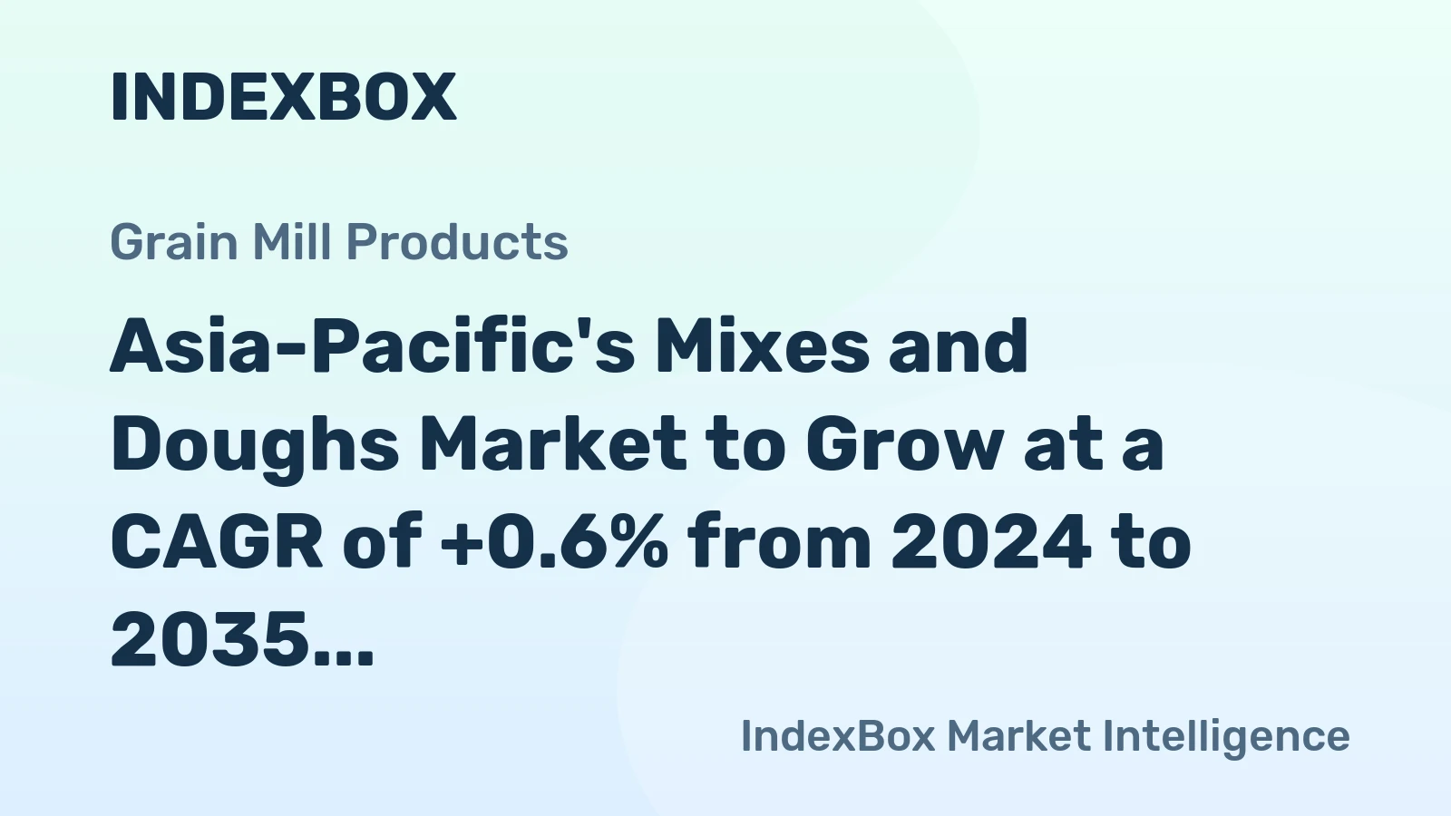Asia-Pacific's Mixes and Doughs Market to Grow at a CAGR of +0.6% from 2024 to 2035
