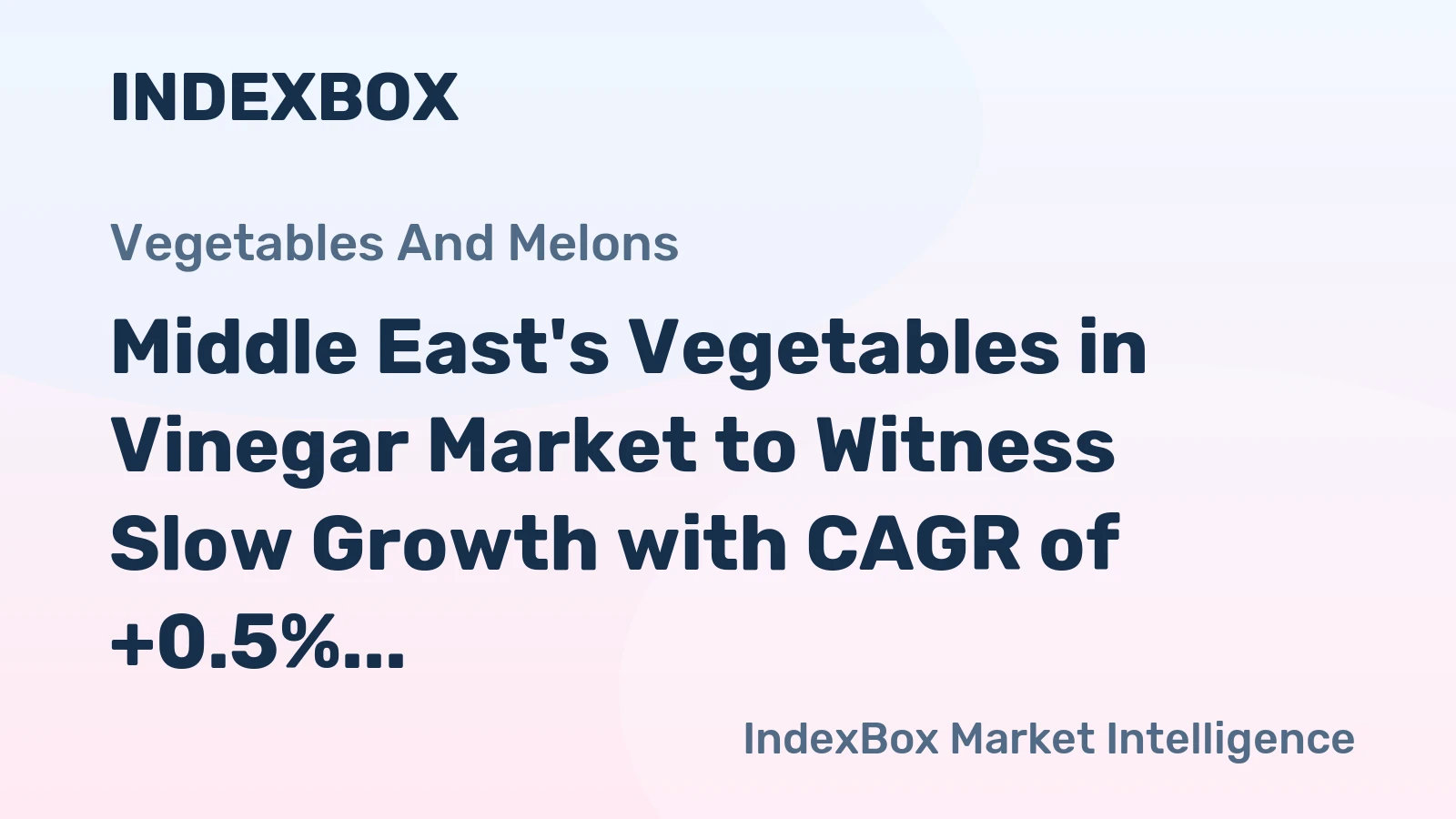 Middle East's Vegetables in Vinegar Market to Witness Slow Growth with CAGR of +0.5% from 2024-2035