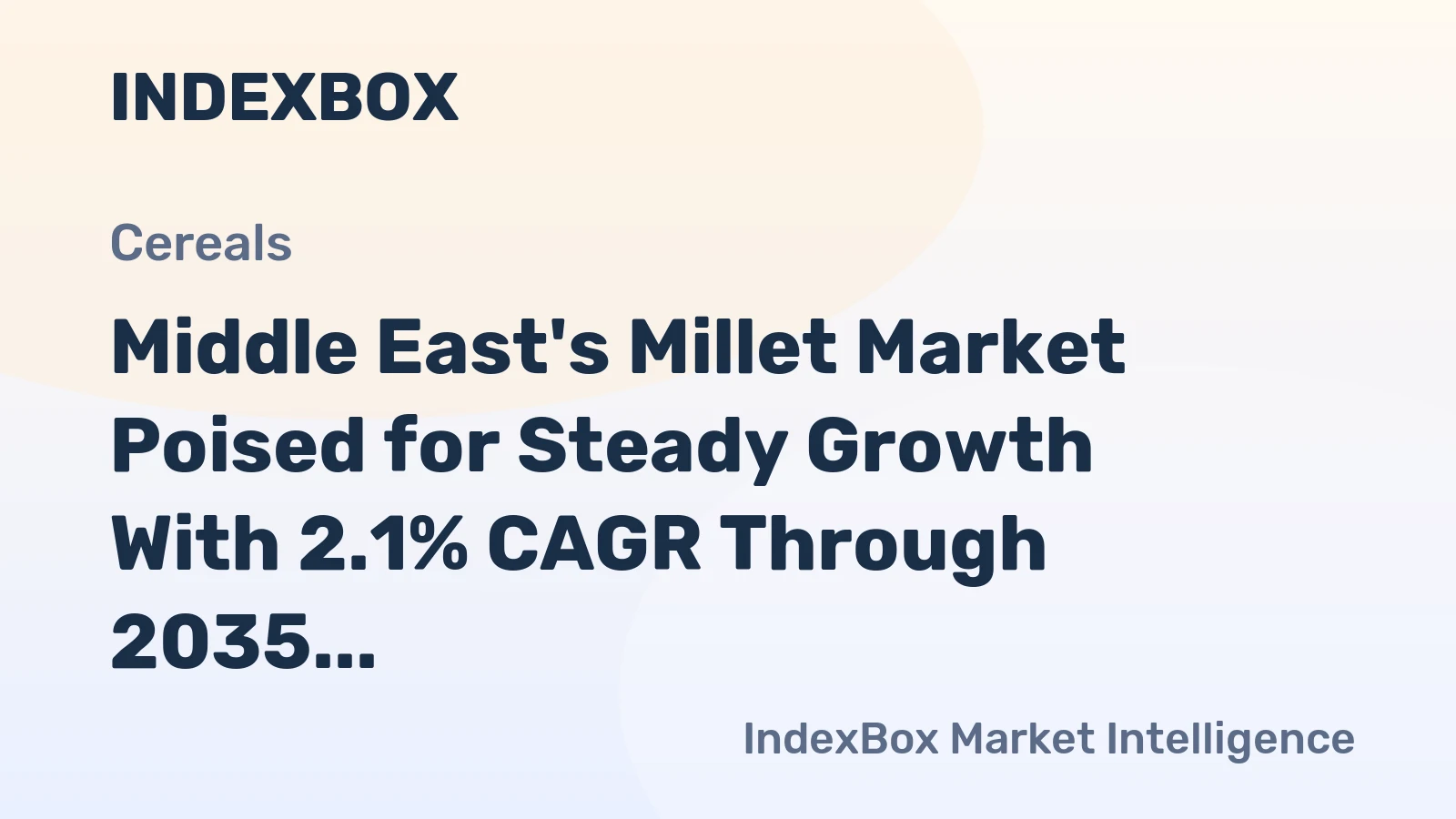 Middle East's Millet Market Poised for Steady Growth With 2.1% CAGR Through 2035
