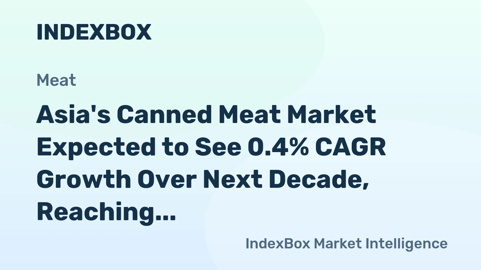 Asia's Canned Meat Market Expected to See 0.4% CAGR Growth Over Next Decade, Reaching $135.7B by 2035