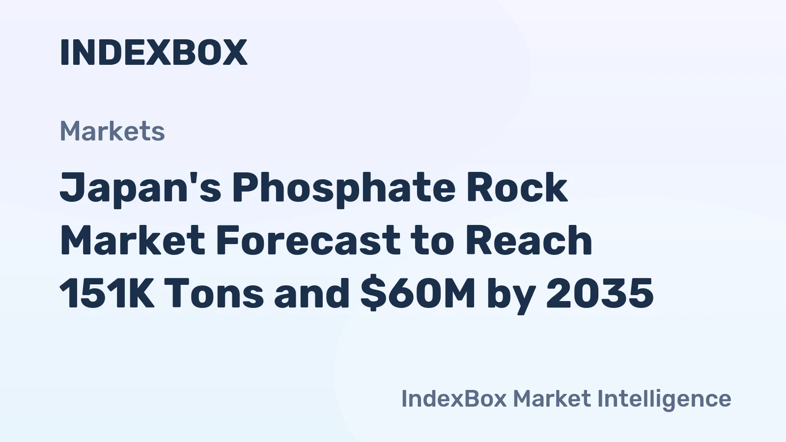 Japan's Phosphate Rock Market Forecast to Reach 151K Tons and $60M by 2035