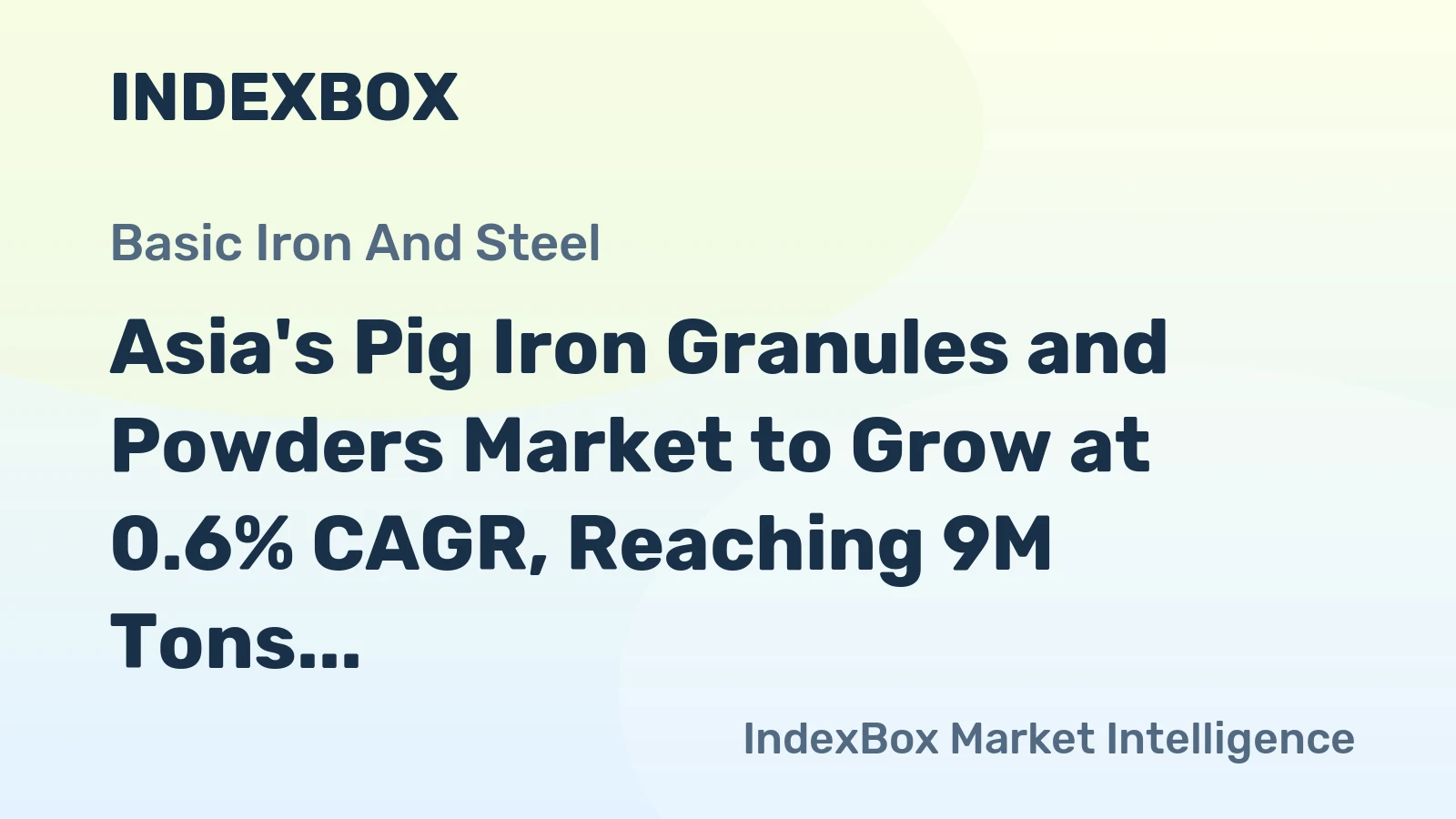 Asia's Pig Iron Granules and Powders Market to Grow at 0.6% CAGR, Reaching 9M Tons by 2035