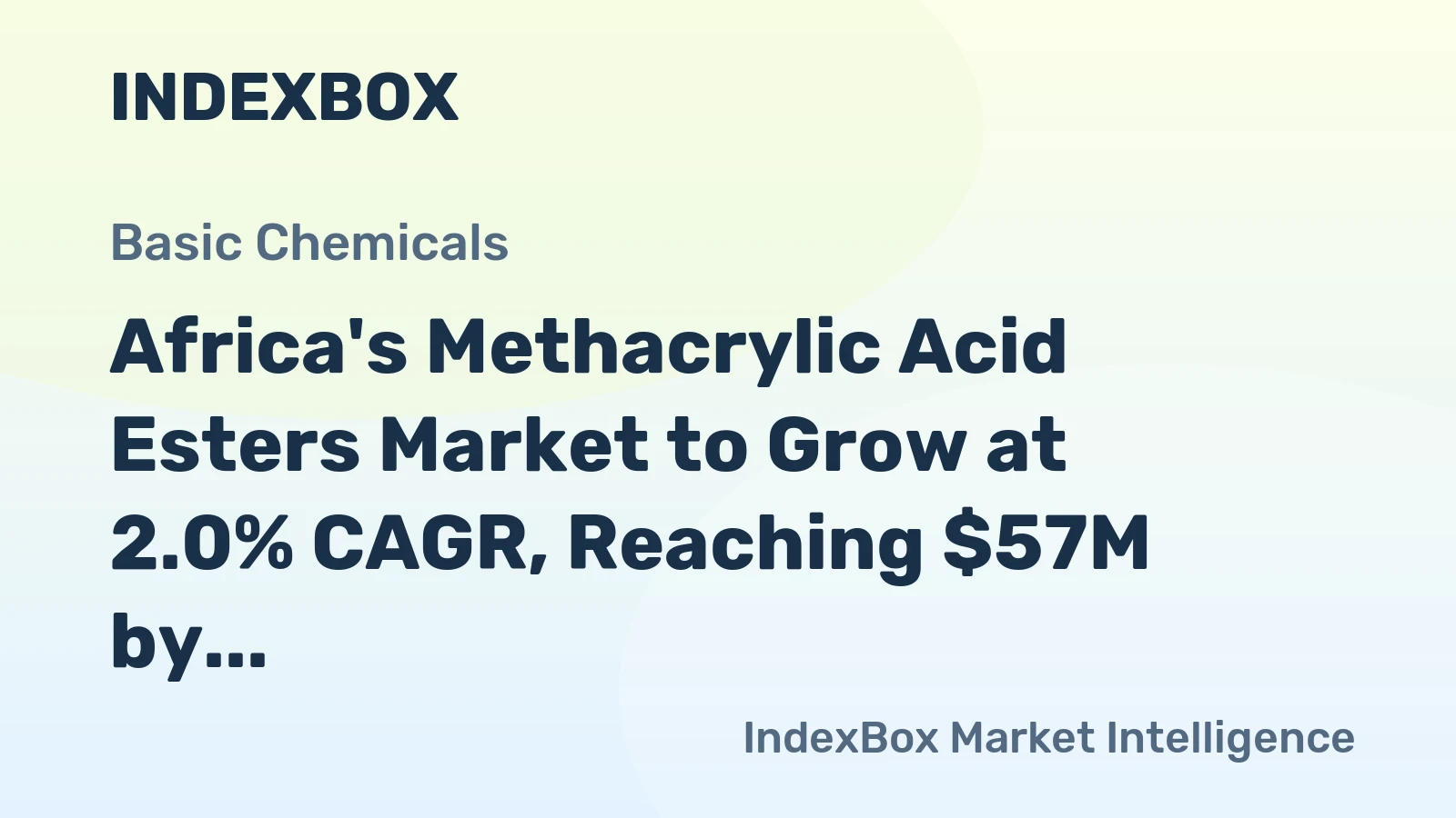 Africa's Methacrylic Acid Esters Market to Grow at 2.0% CAGR, Reaching $57M by 2035