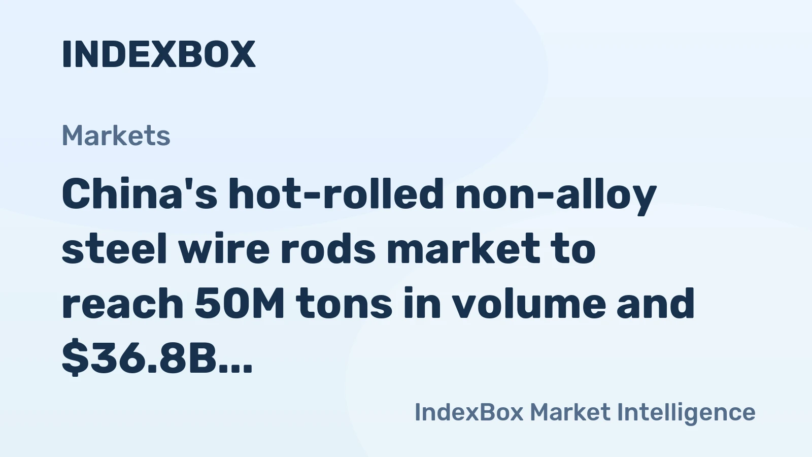 China's hot-rolled non-alloy steel wire rods market to reach 50M tons in volume and $36.8B in value by 2035