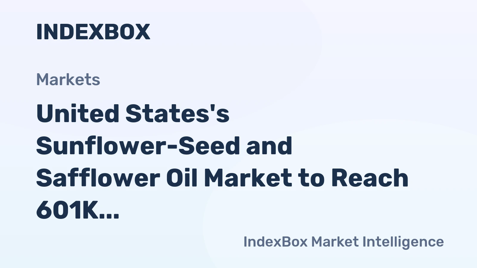 United States's Sunflower-Seed and Safflower Oil Market to Reach 601K Tons by 2035, Valued at $639M