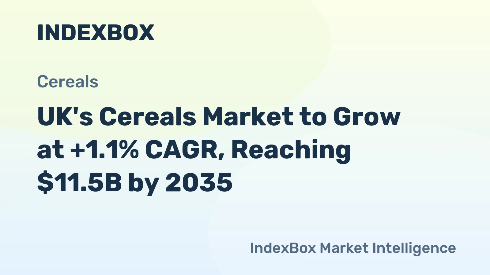 UK's Cereals Market to Grow at +1.1% CAGR, Reaching $11.5B by 2035