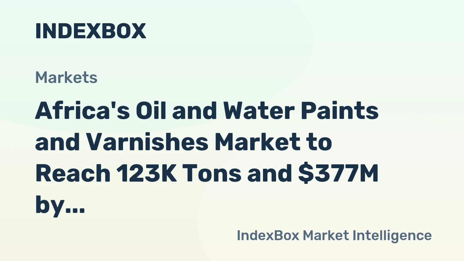 Africa's Oil and Water Paints and Varnishes Market to Reach 123K Tons and $377M by 2035