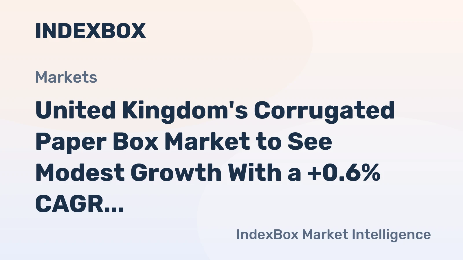 United Kingdom's Corrugated Paper Box Market to See Modest Growth With a +0.6% CAGR in Value