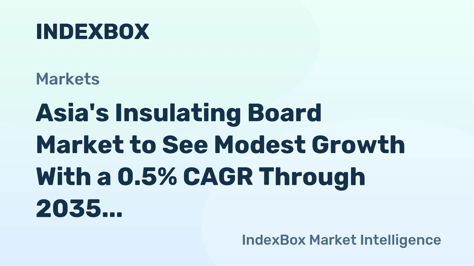 Asia's Insulating Board Market to See Modest Growth With a 0.5% CAGR Through 2035