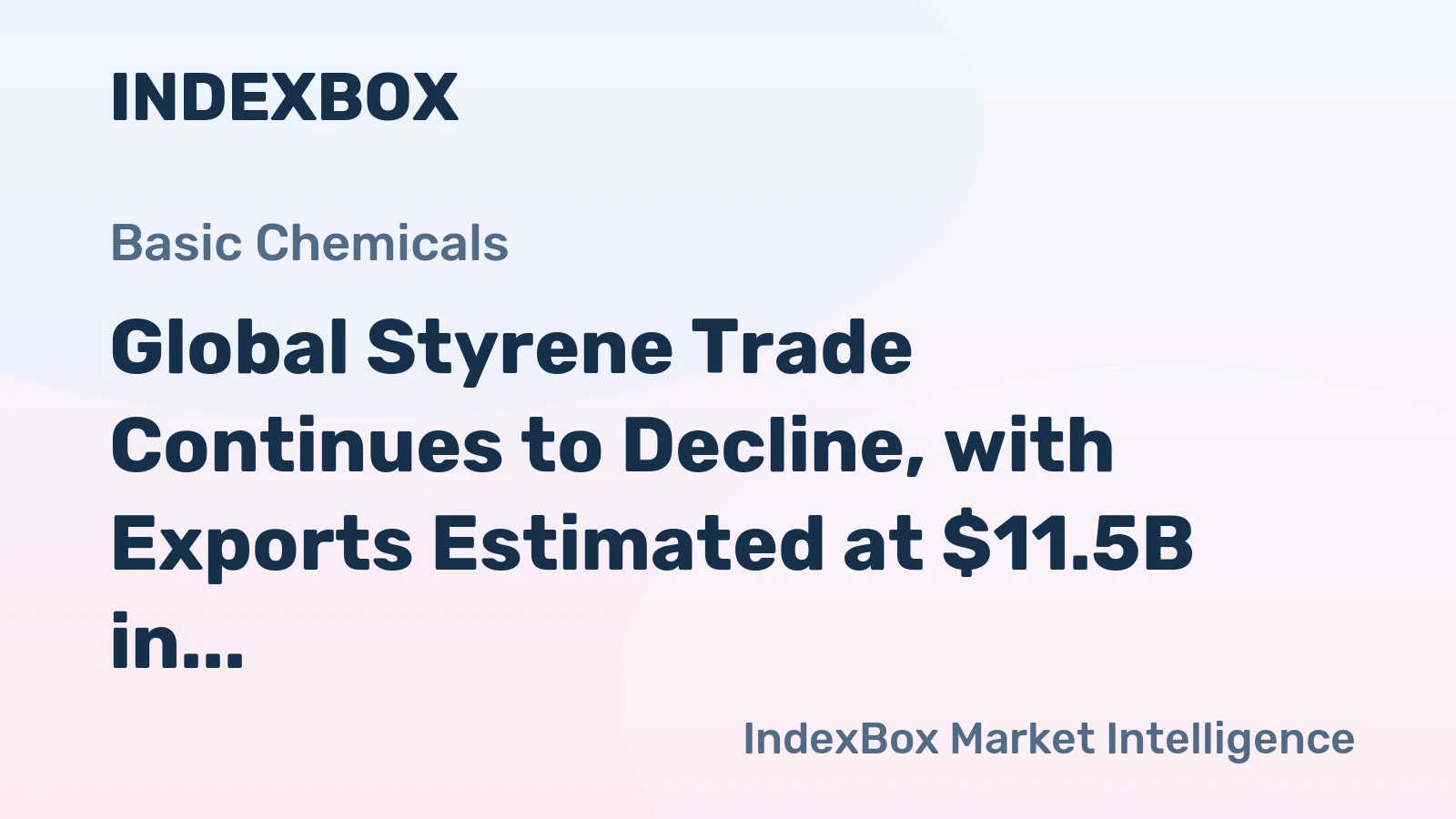 Global Styrene Trade Continues to Decline, with Exports Estimated at $11.5B in 2018