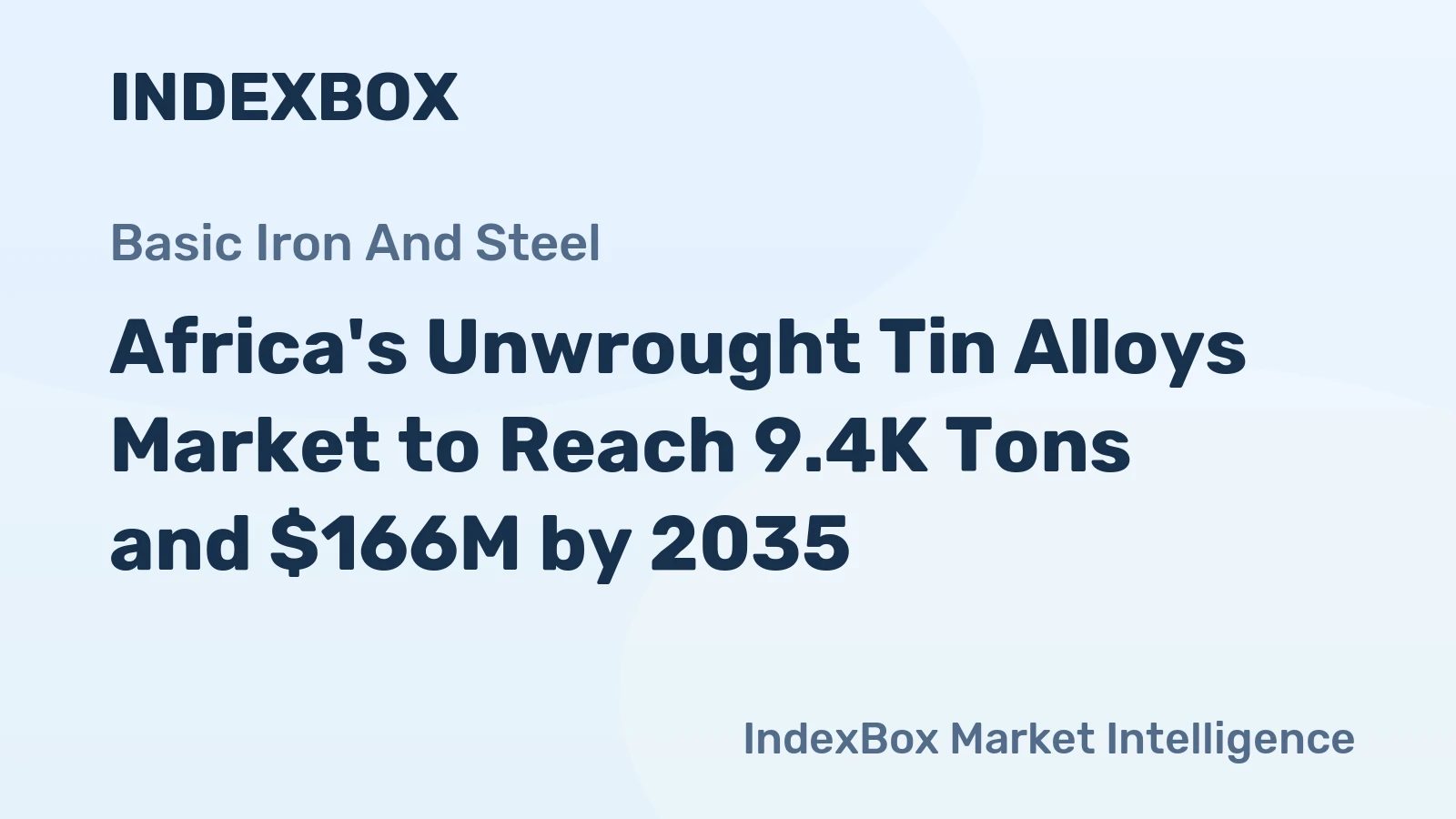 Africa's Unwrought Tin Alloys Market to Reach 9.4K Tons and $166M by 2035