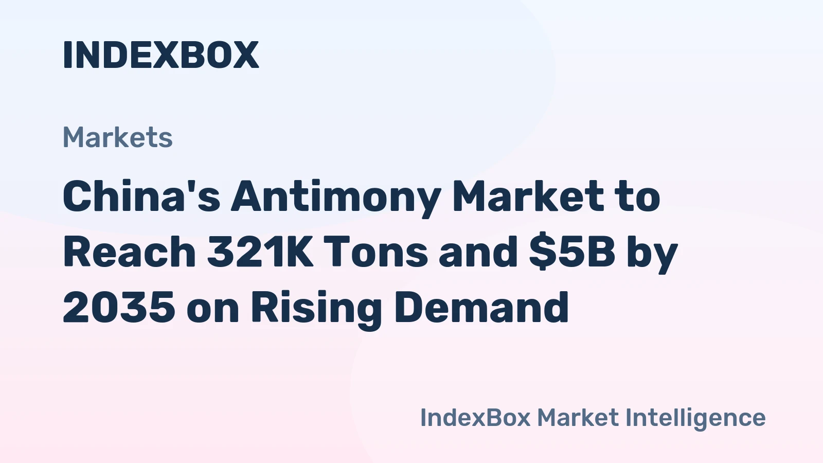 China's Antimony Market to Reach 321K Tons and $5B by 2035 on Rising Demand