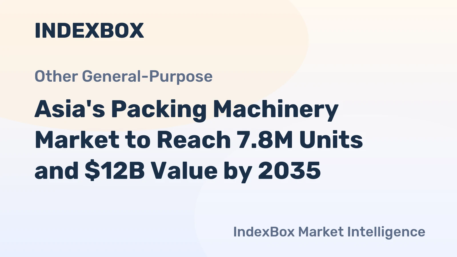 Asia's Packing Machinery Market to Reach 7.8M Units and $12B Value by 2035