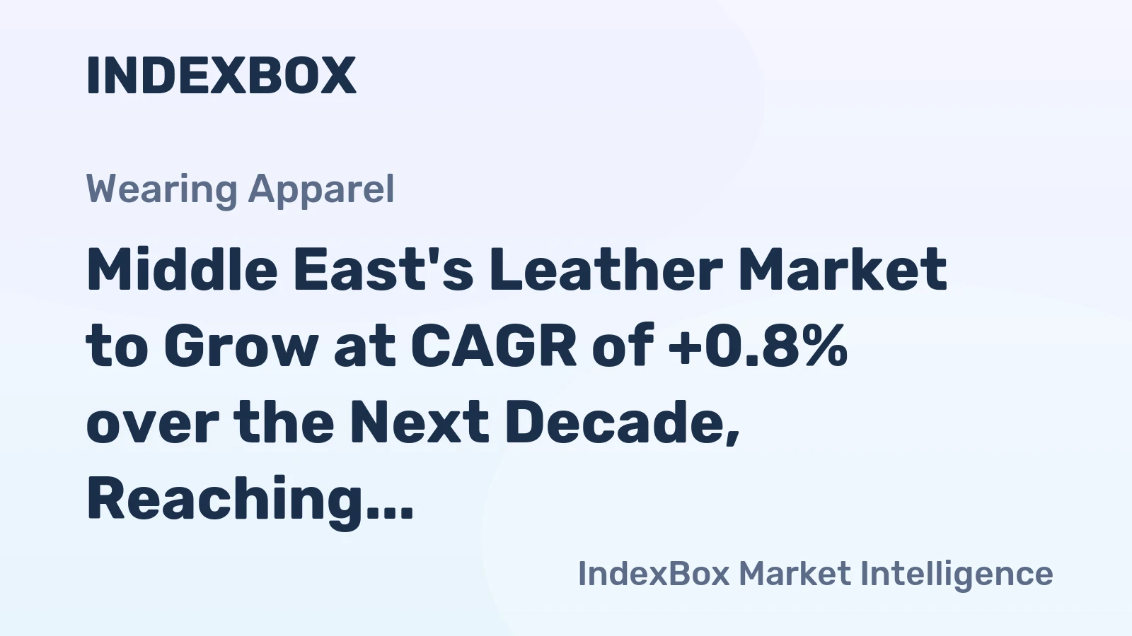 Middle East's Leather Market to Grow at CAGR of +0.8% over the Next Decade, Reaching $3.6B by 2035
