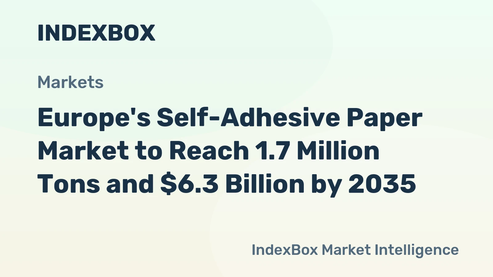 Europe's Self-Adhesive Paper Market to Reach 1.7 Million Tons and $6.3 Billion by 2035