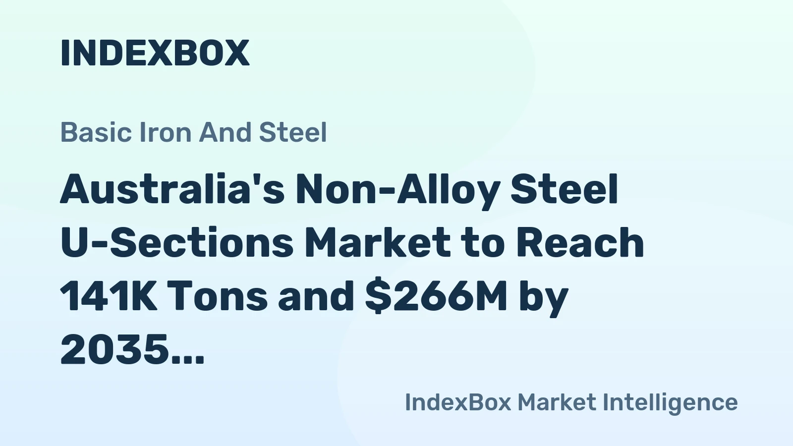 Australia's Non-Alloy Steel U-Sections Market to Reach 141K Tons and $266M by 2035 on Growing Demand