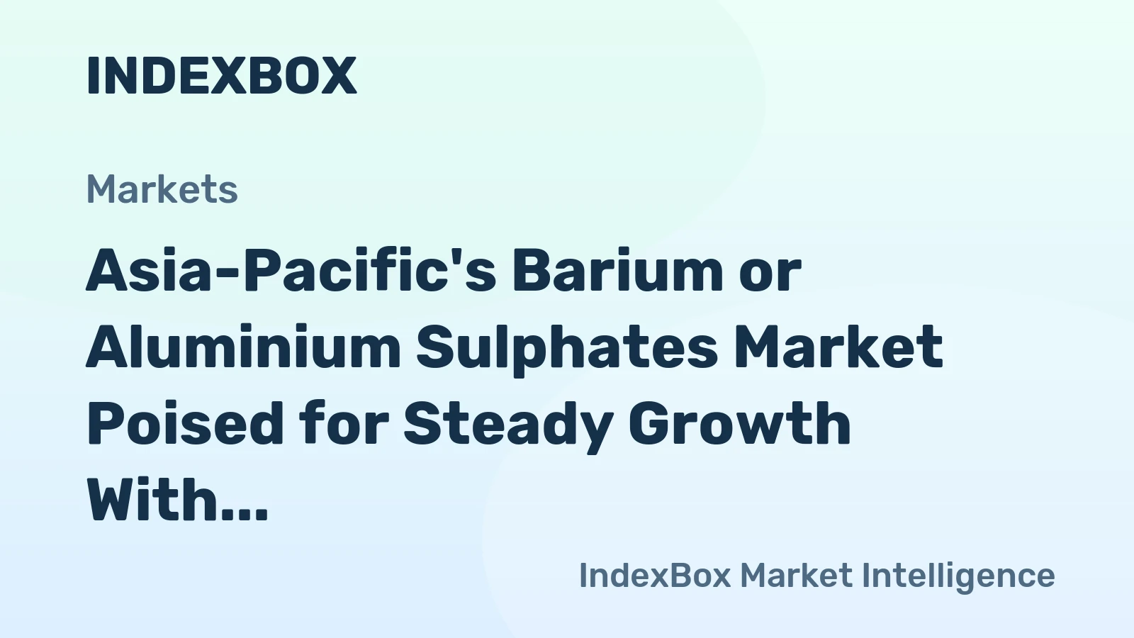 Asia-Pacific's Barium or Aluminium Sulphates Market Poised for Steady Growth With a 1.4% CAGR in Value