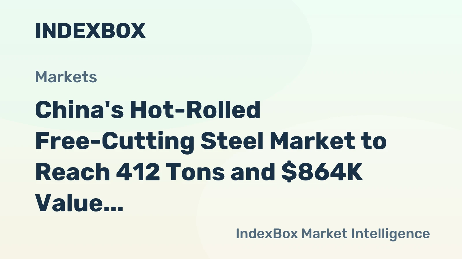 China's Hot-Rolled Free-Cutting Steel Market to Reach 412 Tons and $864K Value by 2035