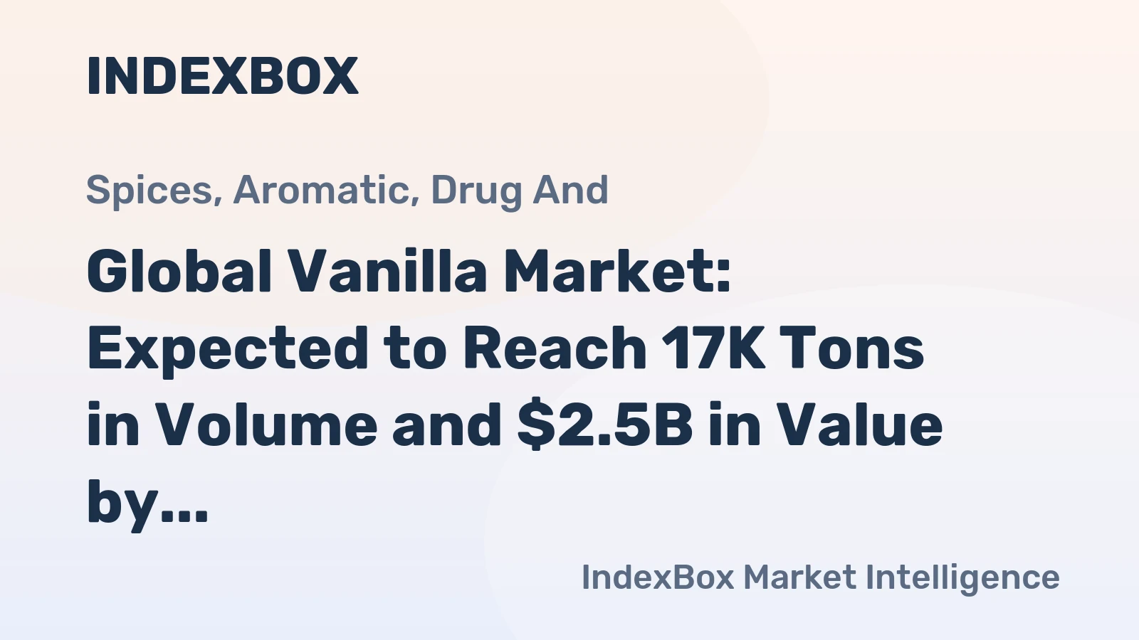 Global Vanilla Market: Expected to Reach 17K Tons in Volume and $2.5B in Value by 2035