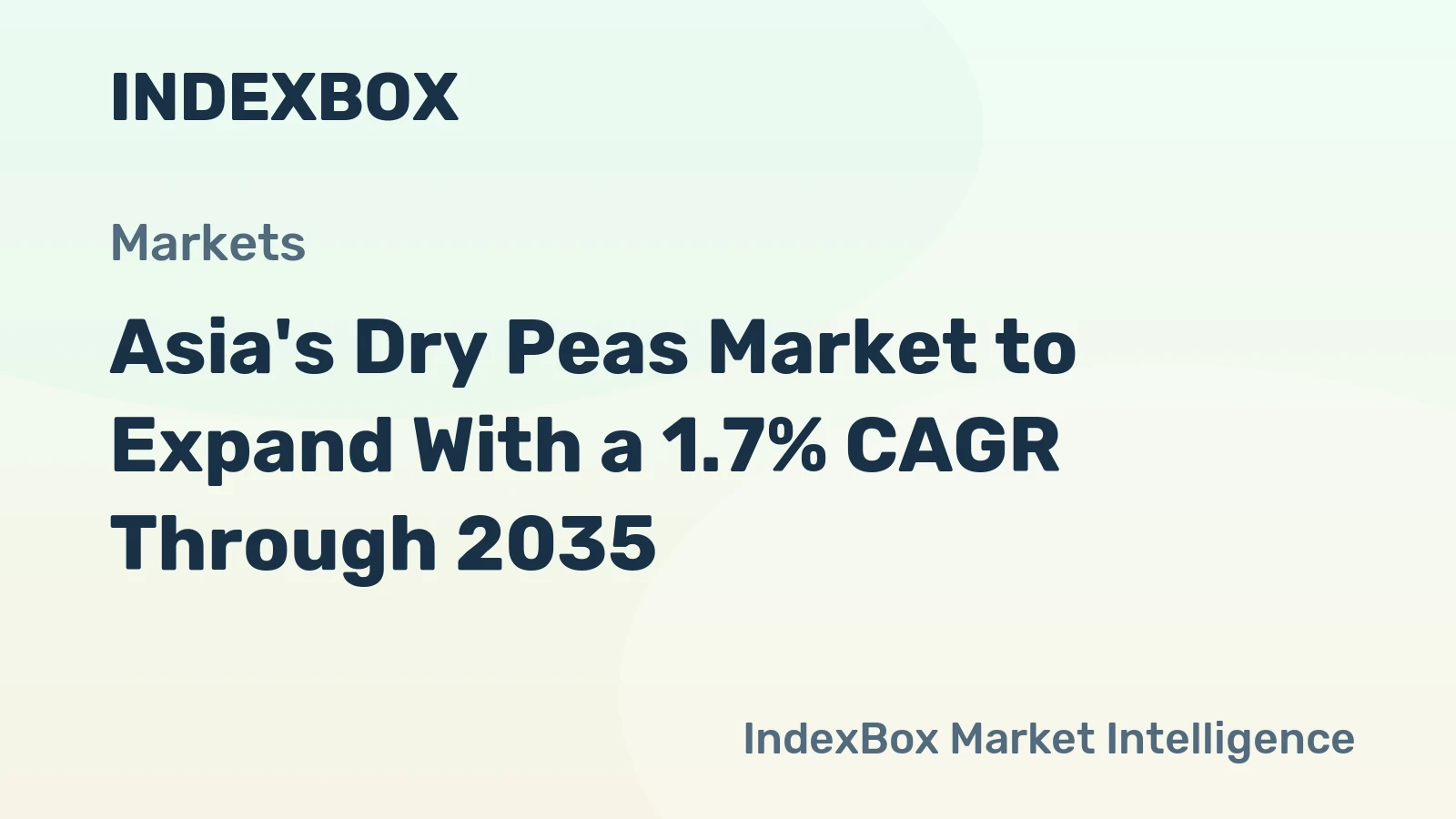 Asia's Dry Peas Market to Expand With a 1.7% CAGR Through 2035