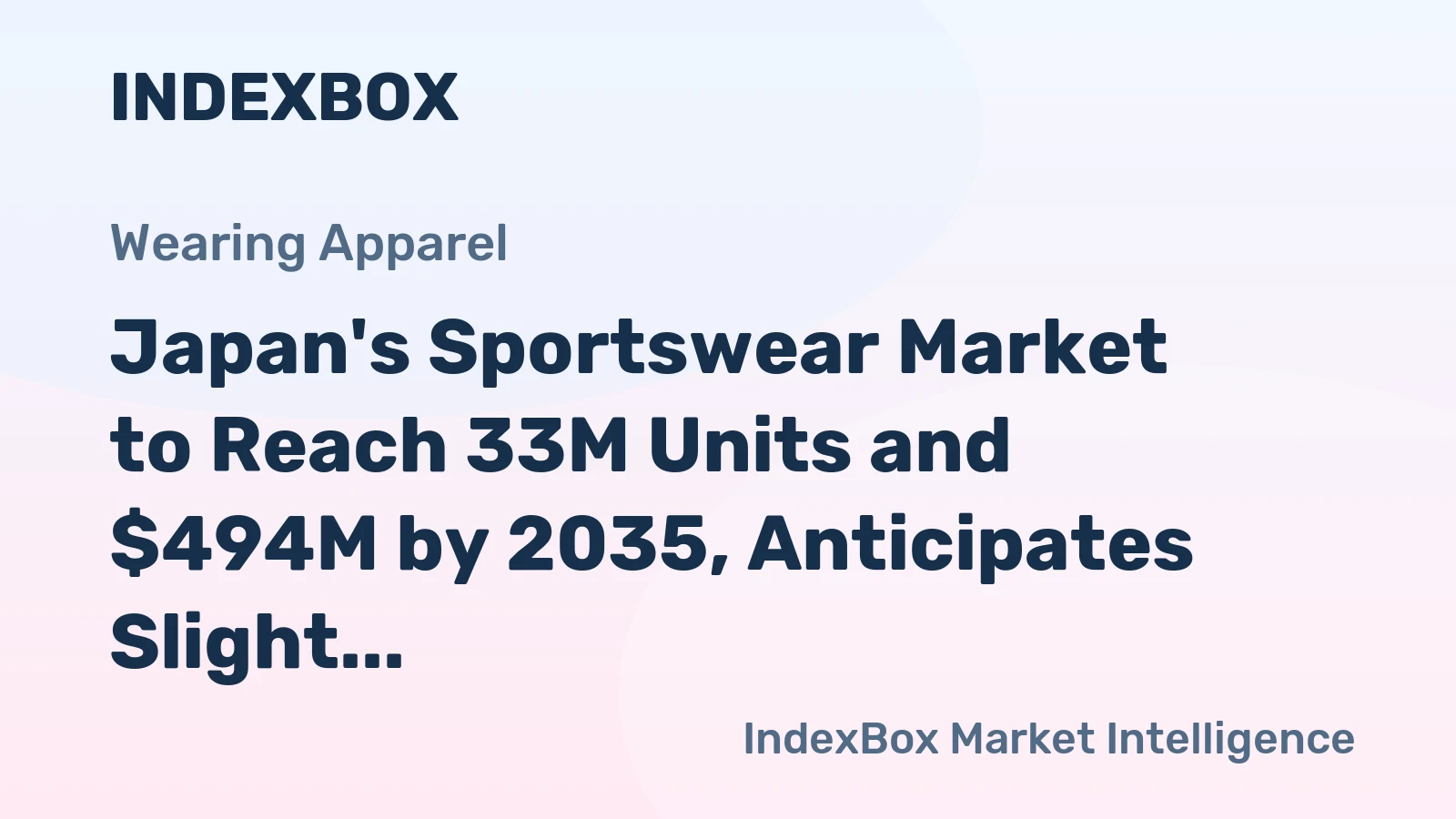 Japan's Sportswear Market to Reach 33M Units and $494M by 2035, Anticipates Slight Growth