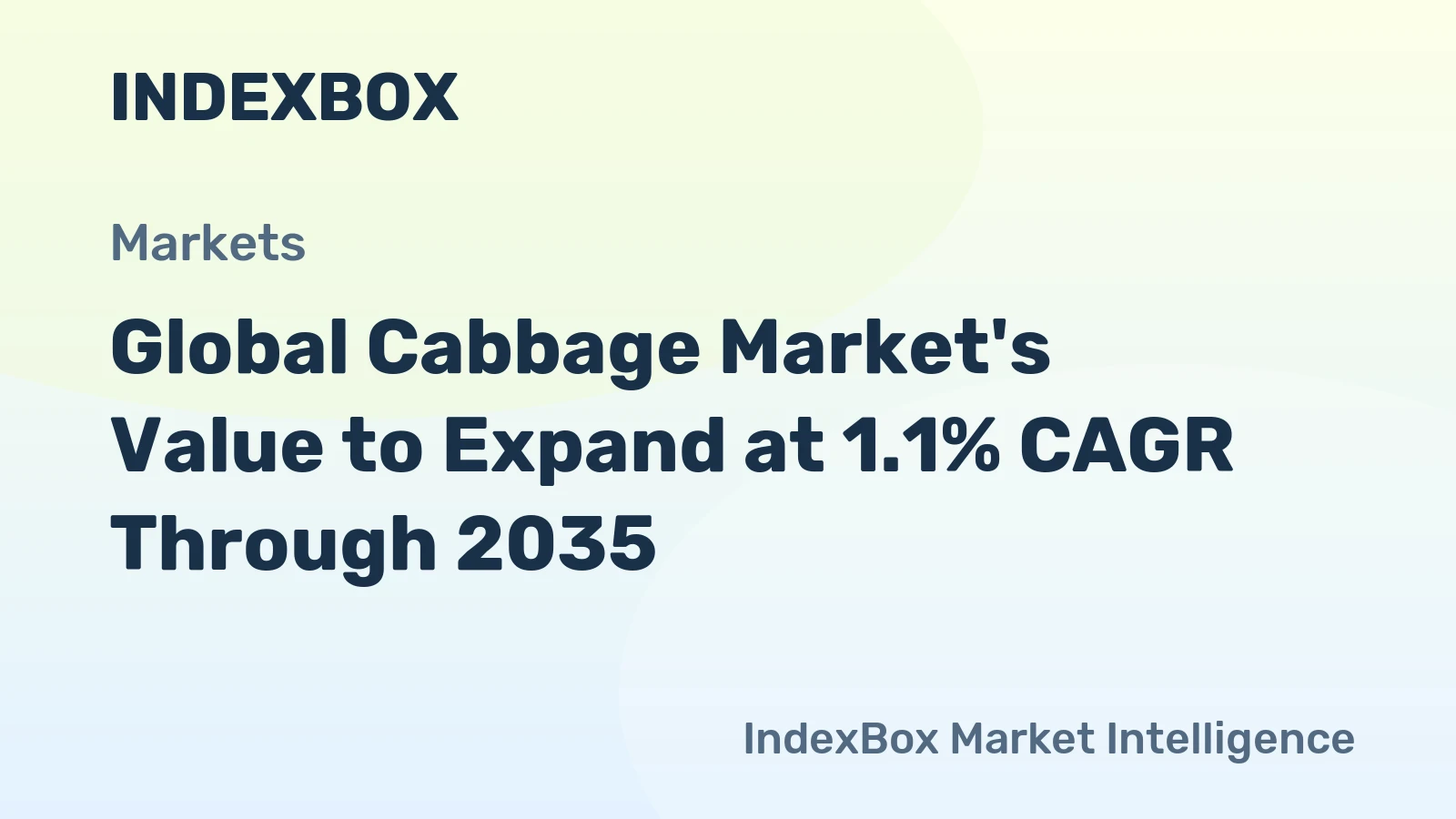 Global Cabbage Market's Value to Expand at 1.1% CAGR Through 2035